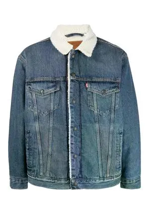 LEVI'S Type Iii Faux Shearling-trim Denim Jacket - Blue