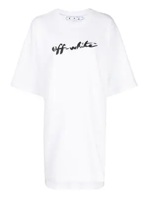 Off-White Logo-print T-shirt Dress - White