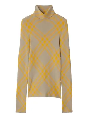 Burberry Checked Wool-blend Jumper - Neutrals
