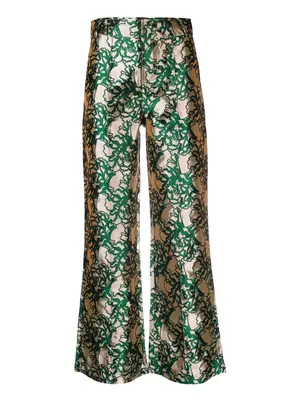 DESTREE Yoshitomo Jacquard Trousers - Neutrals