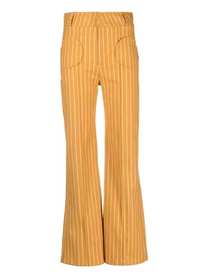 DESTREE Yoshitomo Stripe-print Trousers - Yellow
