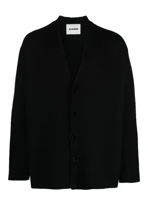 JIL SANDER V-neck Wool Cardigan - Black