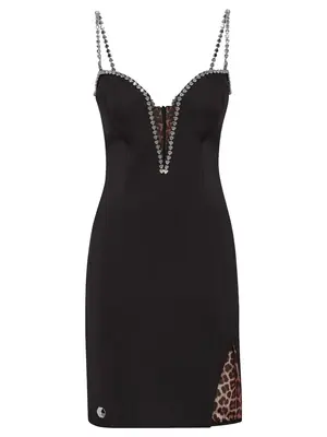 Philipp Plein Crystal-embellished Minidress - Black