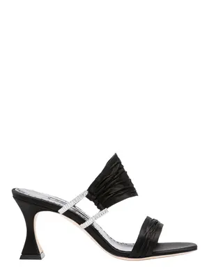 Manolo Blahnik 70mm Satin Sandals - Black