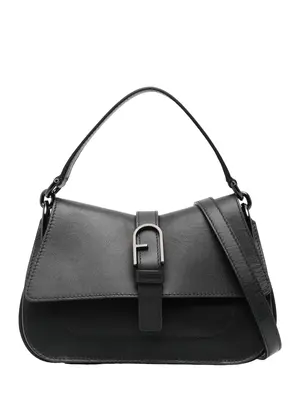 Furla Mini Flow Leather Shoulder Bag - Black