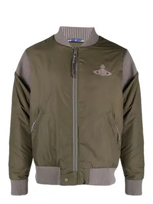 VIVIENNE WESTWOOD Cyclist Panelled Bomber Jacket - Green
