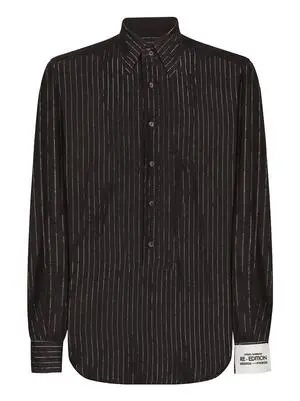 Dolce & Gabbana Striped Long-sleeved Shirt - Black
