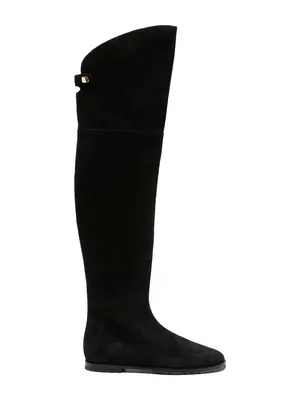 MAISON SKORPIOS Stefania Suede Boots - Black