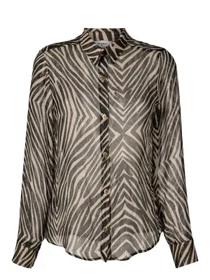 AMIR SLAMA Zebra-Print Silk Shirt