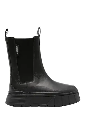 PUMA Mayze Stack 50mm Leather Chelsea Boots - Black