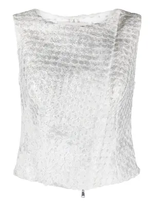 GEMY MAALOUF Gemy Maalouf Embossed Sleeveless Blouse