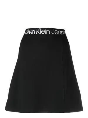 Calvin Klein Logo Waistband Skirt - Black