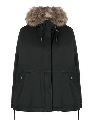 YVES SALOMON Detachable-hood Padded Parka - Blue