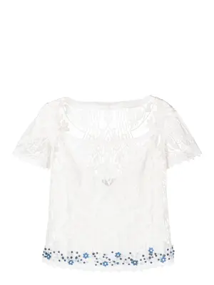 GEMY MAALOUF Lace-embroidery Blouse - White