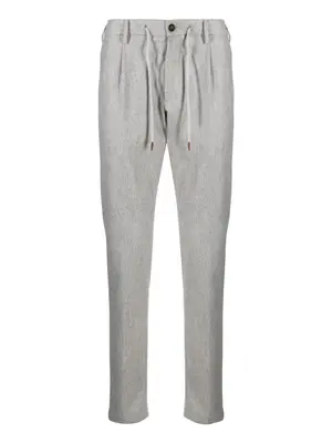 Eleventy Mélange-effect Tapered Trousers - Grey