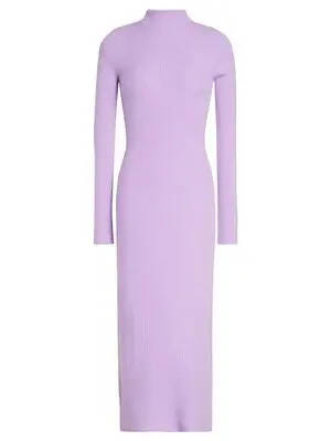 Arch4 Sandy Cutout Ribbed Cashmere Midi Dress - Lavender