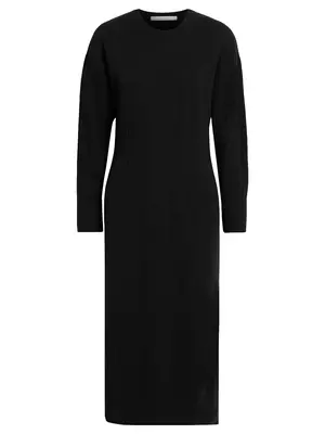 Another Tomorrow Cashmere And Wool-blend Midi Dress - Black