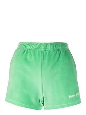 SPORTY & RICH Ny Tennis Club Cotton Shorts - Green