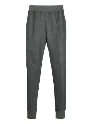 JIL SANDER Elasticated-waistband Wool Track Pants - Grey