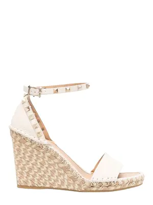 Valentino Garavani Rockstud 105mm Wedge Espadrilles - Neutrals