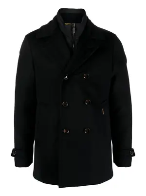 MOORER Double-breasted Pea Coat - Blue