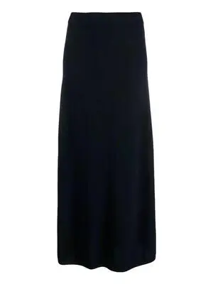 LISA YANG Ribbed-trim Cashmere Skirt - Blue
