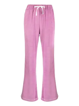 TOUT A COUP Stripe-trim Flared Trousers - Purple