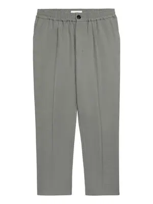 Ami Elasticated Cropped Trousers - Grey