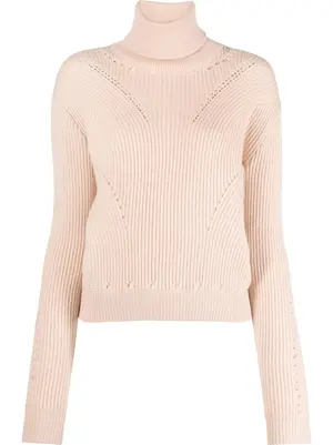 GENNY Genny Logo-Charm Ribbed-Knit Jumper