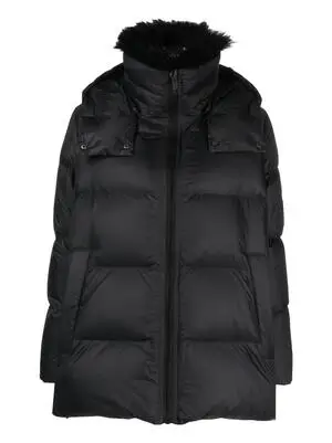 YVES SALOMON Hooded Padded Jacket - Black