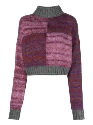 DESTREE Damien Mélange-effect Knitted Jumper - Purple