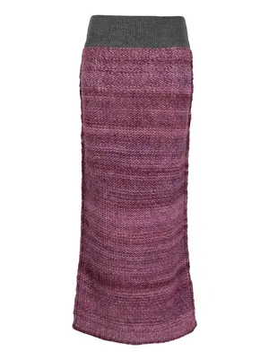 DESTREE Lynette Mélange-knit Midi Skirt - Purple
