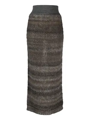 DESTREE Lynette Knitted Midi Skirt - Brown