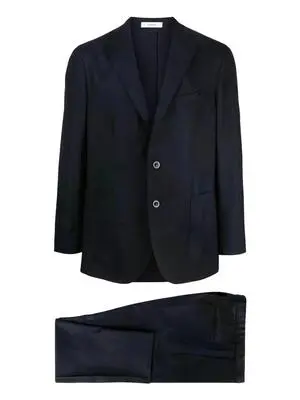 Boglioli Single-breasted Virgin Wool Suit - Blue