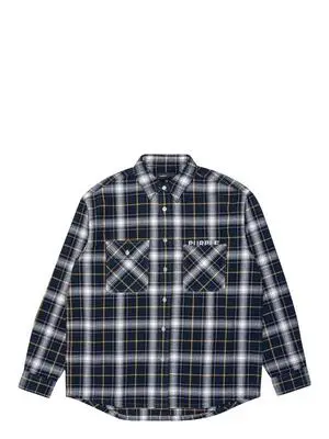 PURPLE BRAND Check-print Cotton Shirt - Black