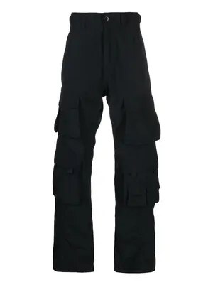 Martine Rose Logo-patch Cotton Cargo Trousers - Black