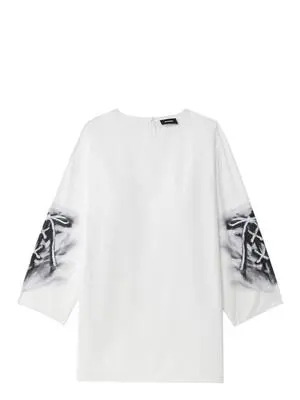 We11Done Abstract-print Cotton Blouse - White