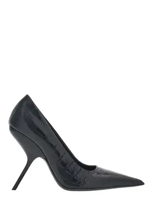 FERRAGAMO Eva 105mm Crocodile-embossed Pumps - Black