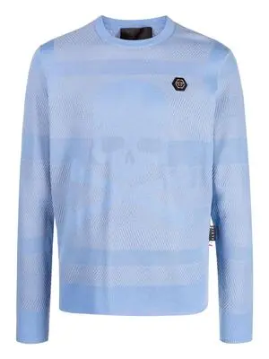 Philipp Plein Skull & Bones Wool-blend Jumper - Blue