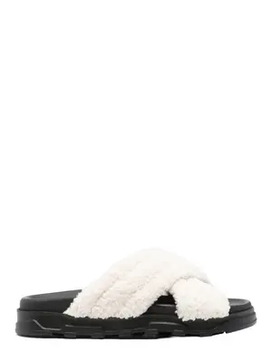 Fabiana Filippi Faux-shearling Slides - White