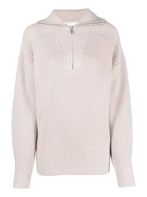 MARANT ETOILE Benny Half-zip Sweater - Neutrals