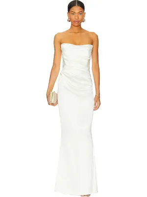 NOOKIE Emelie Strapless Gown - White