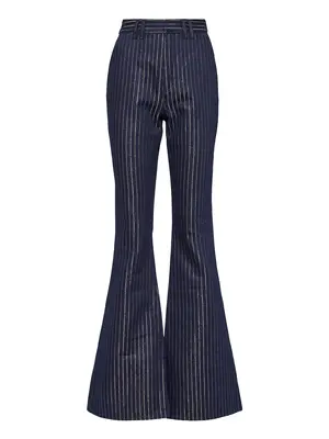Balmain Flared Pinstripe Lurex® Jeans - Blue