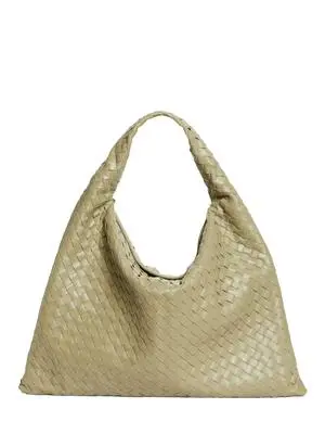 Bottega Veneta Large Hop Intrecciato Hobo Bag - 2929 Travertine-muse Bra