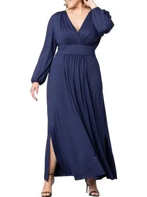KIYONNA Kelsey Long Sleeve Maxi Dress - Nouveau Navy
