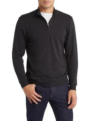 THE NORMAL BRAND Weekend Quarter Zip Top - Black