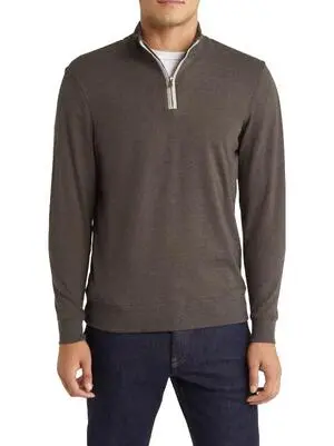 THE NORMAL BRAND Weekend Quarter Zip Top - Charcoal