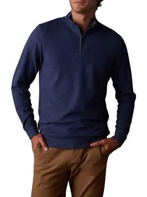 THE NORMAL BRAND Weekend Quarter Zip Top - Indigo Blue