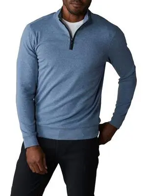 THE NORMAL BRAND Weekend Quarter Zip Top - Slate Blue