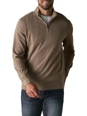 THE NORMAL BRAND Weekend Quarter Zip Top - Taupe